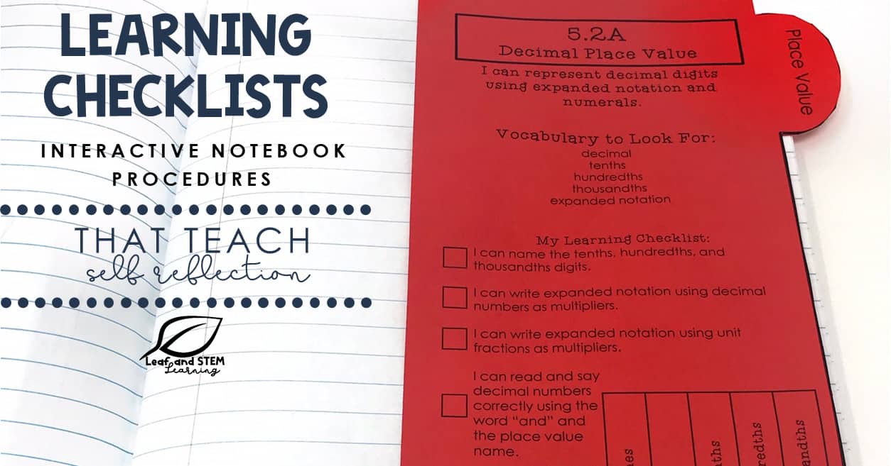 Interactive Notebook Procedures - Leaf and STEM Learning