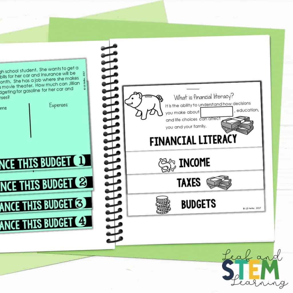 5th Grade Financial Literacy Activities - Leaf and STEM Learning